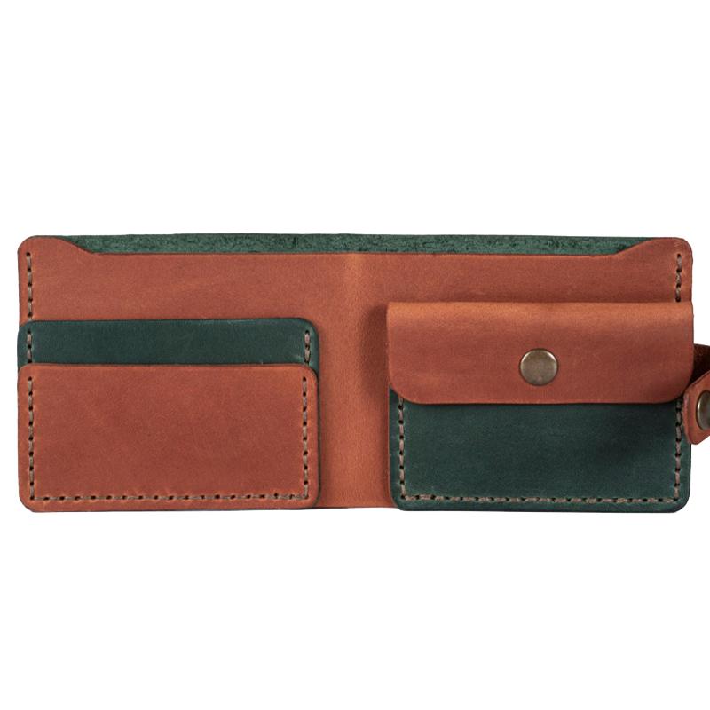 Men's Vintage Handmade Crazy Horse Leather Wallet 89297621U – Manlytshirt